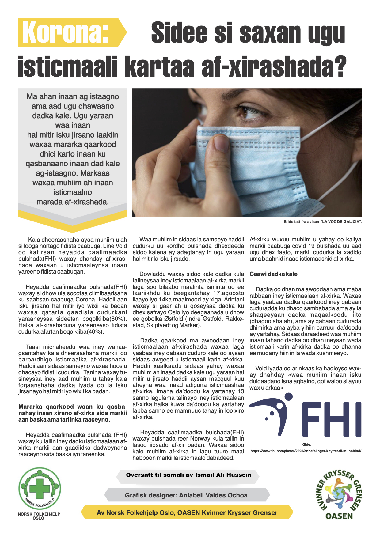 Hvordan kan du bruke munnbind riktig?